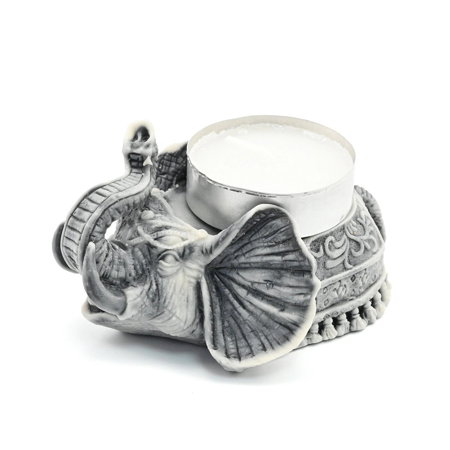 Подсвечник из мрамолита Слоненок 78*64*40мм