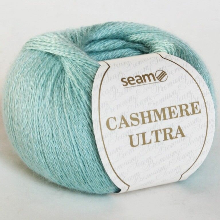 Пряжа Cashmere Ultra Seam цвет 05 ментоловый, 2мотка*(375м/25г), 100% кашемир