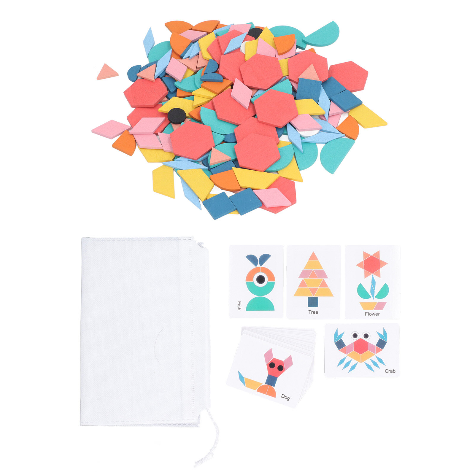 Интерактивные геометрические блоки-головоломки для раннего развития навыков, набор блоков «Танграм» для детей.