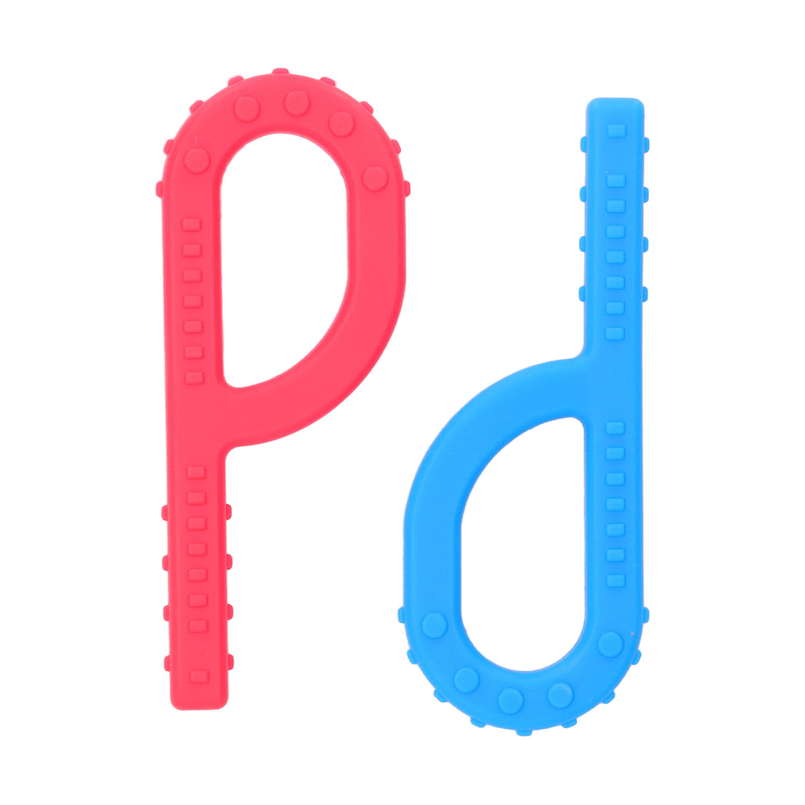 2шт. ДетскиепрорезывателивформебуквыPдляоблегченияболивдеснах, мягкиеэластичныесиликоновыесенсорныежевательныетрубкидлядома, тип1