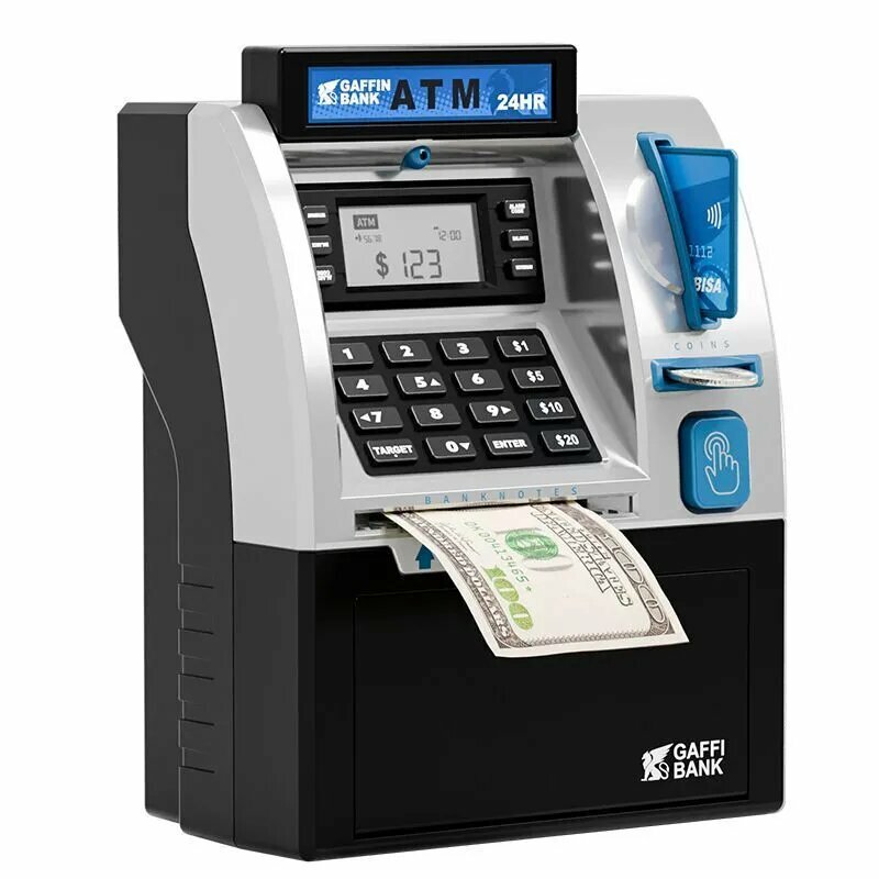 Интерактивная копилка для денег "ATM", 22х29 см, 1 шт,29,22, ABS пластик, Черный, Черный,1o1787210902 KD