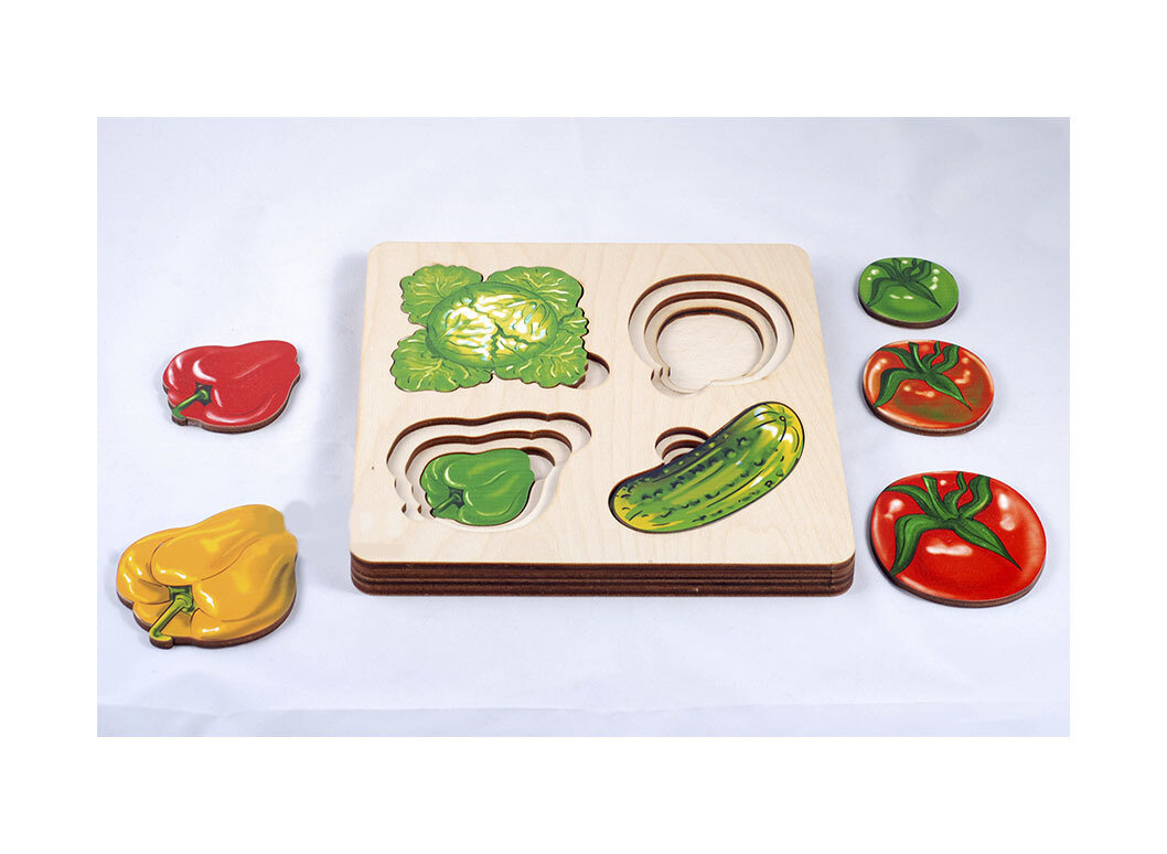 Рамка-вкладыш Нескучные игры "Овощи", деревянная (7912)