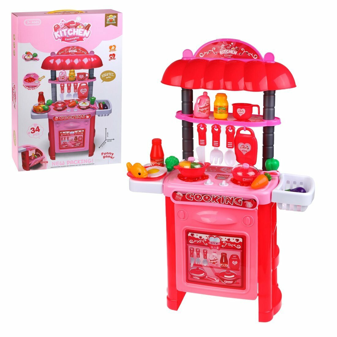 Кухня Наша Игрушка 34 предмета, свет, звук, коробка (698-12)