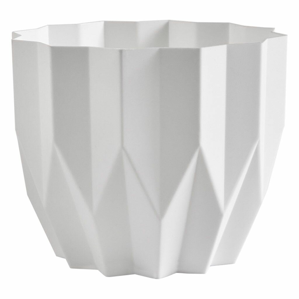 Кашпо для цветов BMC пластмассовое, 3 л, D 20 см, h 16,5 см, со вставкой, белый, Россия (КШ-4444)