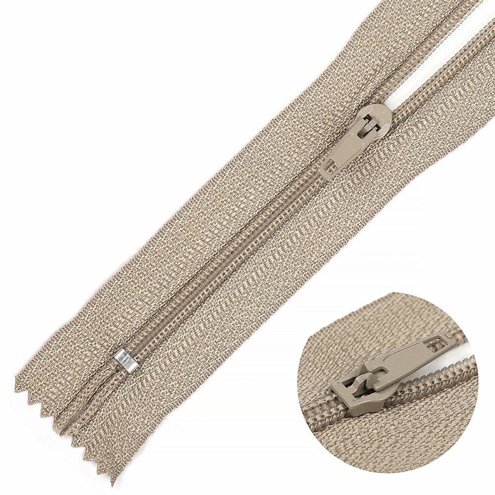 Молния MaxZipper брючная, замок полуавтомат, 20 см, цвет S235, бежевый, упаковка 100 штук
