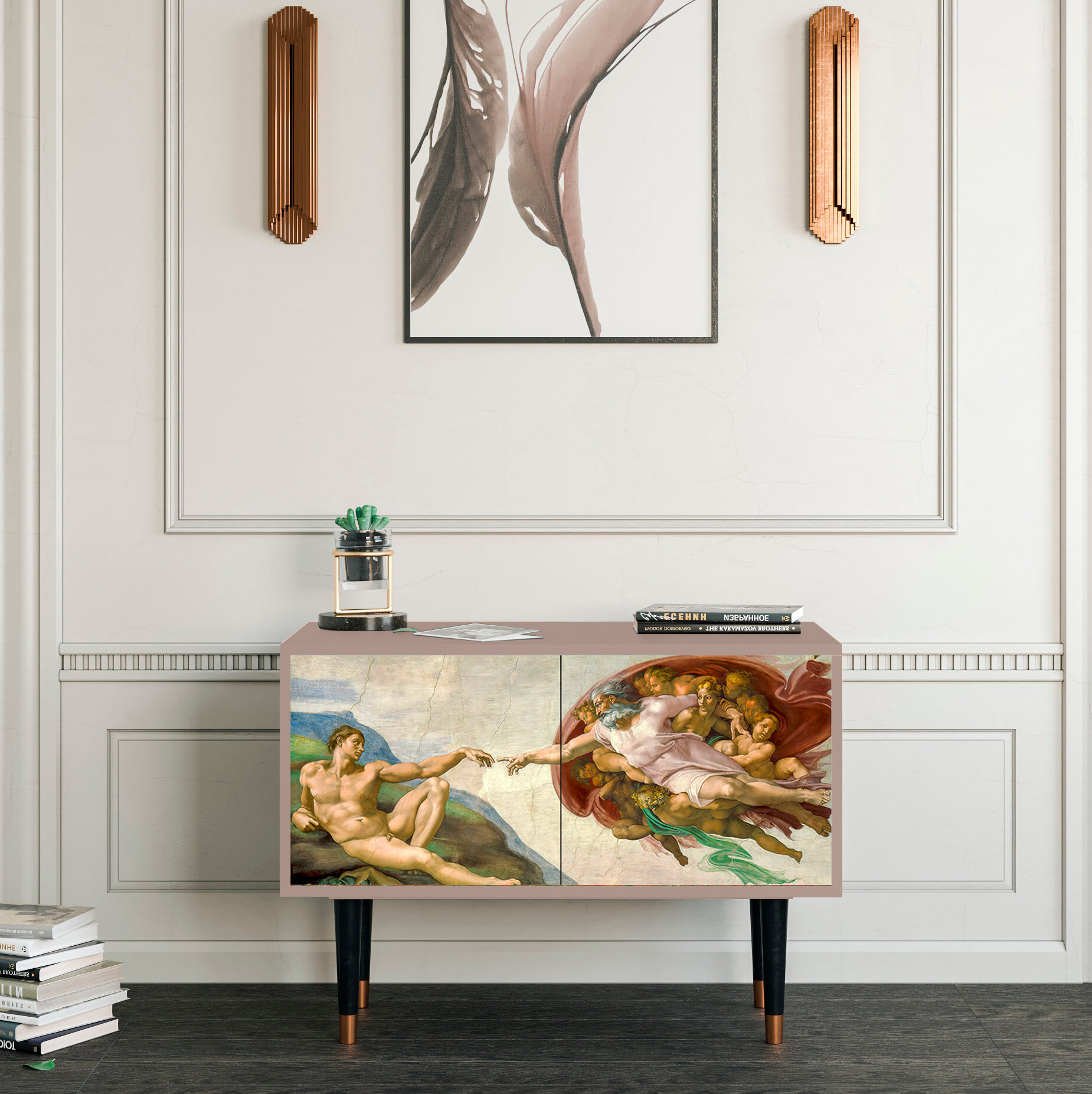 Комод - STORYZ - S1 The Creation of Adam by Michelangelo, Размер - 94 x 69 x 48 см, Цвет корпуса - , Бежевый