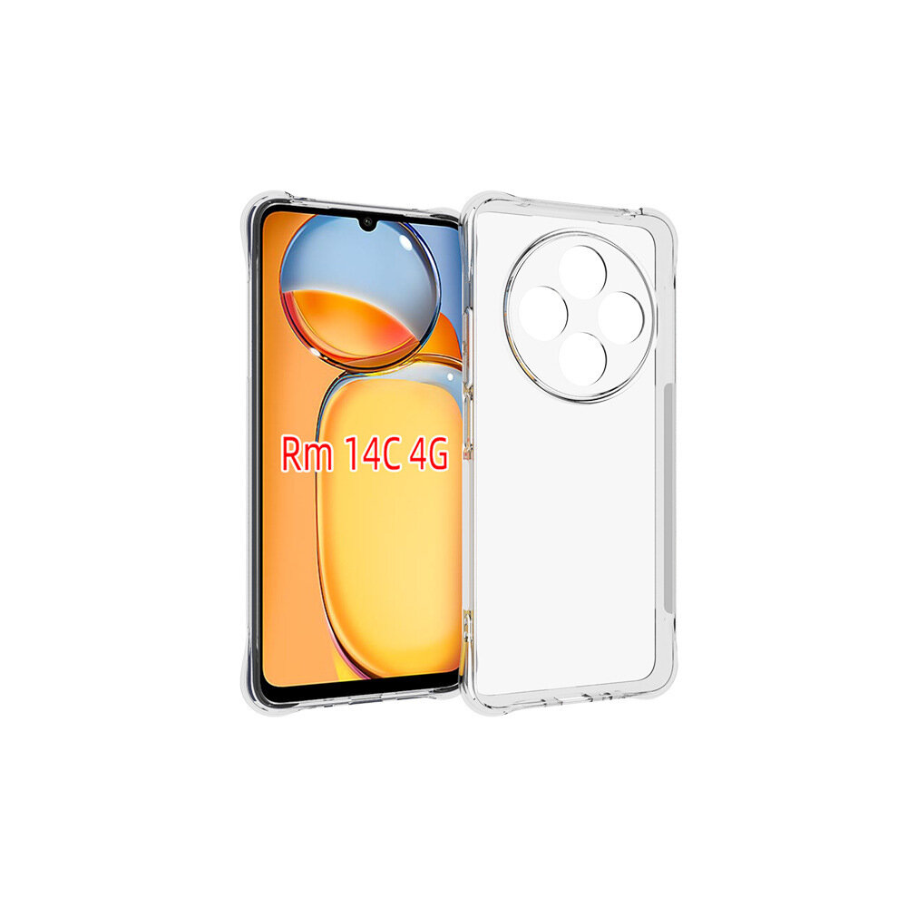 Чехол задняя-панель-накладка-бампер MyPads Tocco для Poco C75 с усиленной защитой углов противоударный, прозрачный MyPads