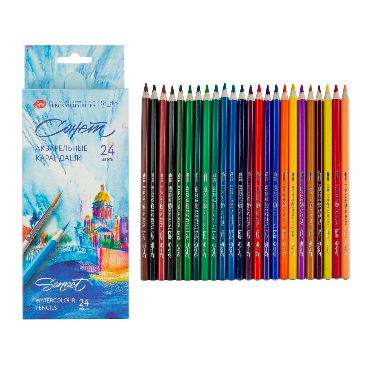 Набор карандашей акварельных сонет 24цв. картонная уп-ка