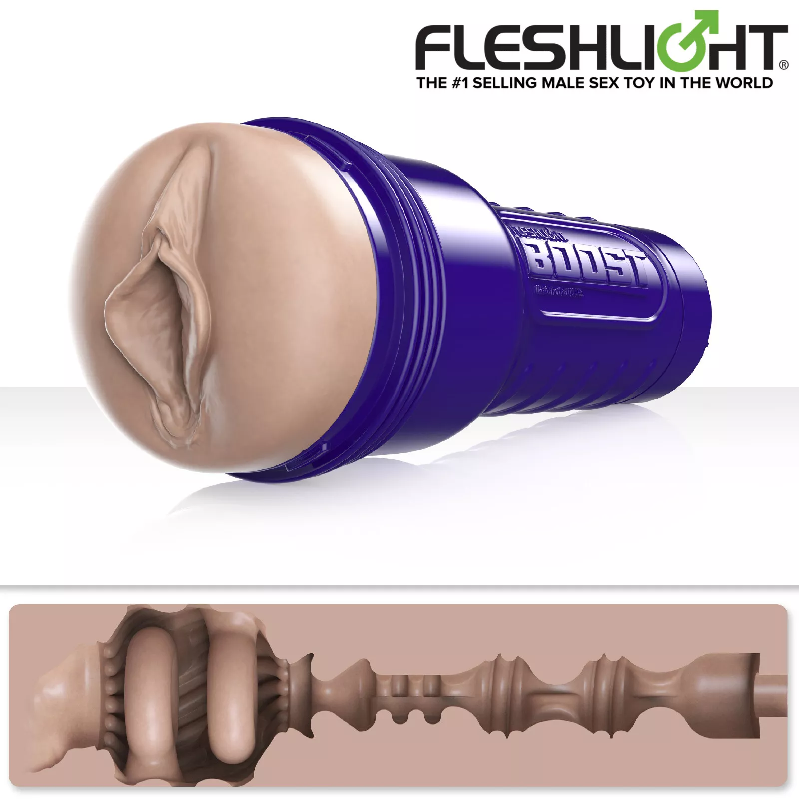 Мастурбатор Fleshlight Boost Bang бежевый - вагина. (11307).