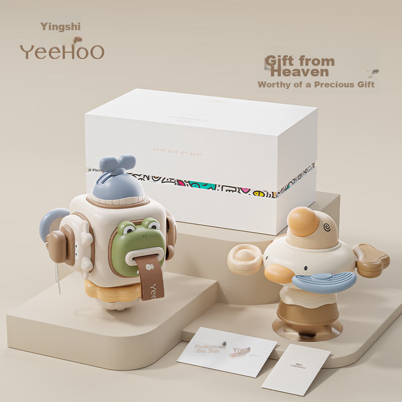 YEEHOO Infant And Toddler Toy Gift Box, Early Education Educational Hand-Grasping Dining Table, Rotating Toy, Multi-Functional Play, Busy Ball, Birthday Gift