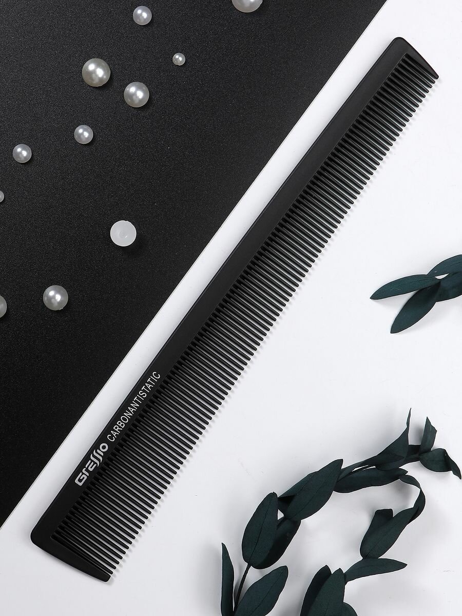 Gressio Расческа парикмахерская карбоновая гребень для стрижки и окрашивания волос