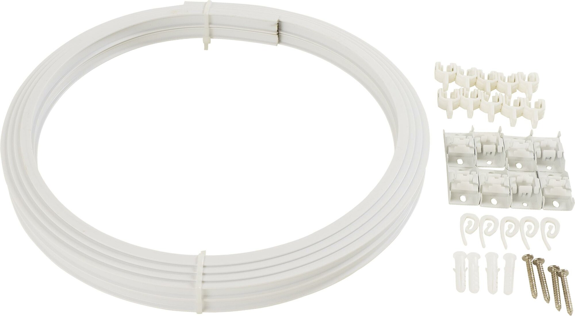 Гибкий карниз для штор в комплекте 3.5 м пластик цвет белый