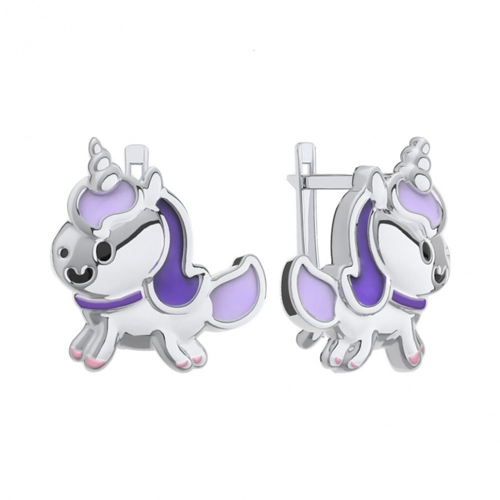 Серьги, серебро, 925 проба, эмаль