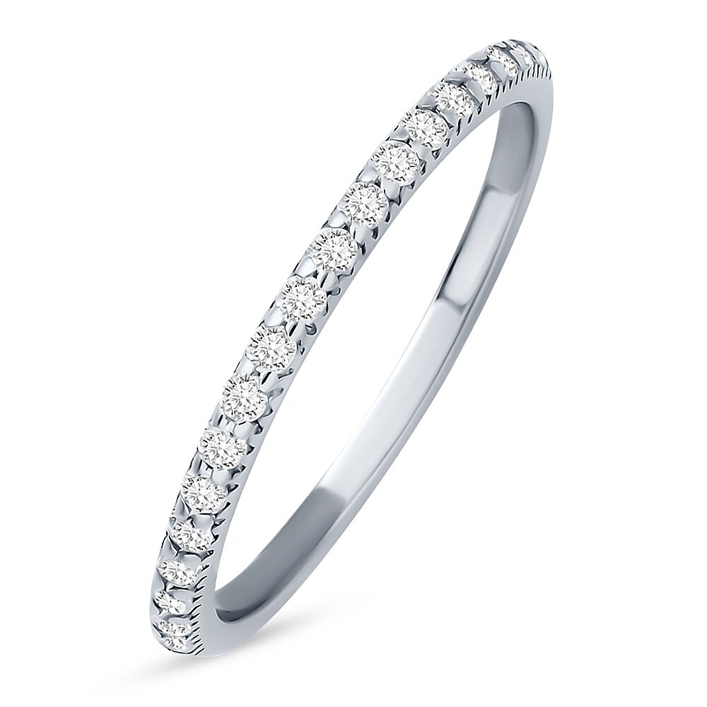 Кольцо дорожка, серебро, 925 проба, родирование, фианит