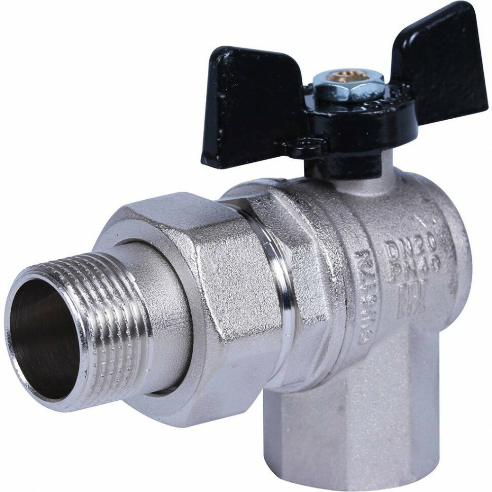 Кран шаровый угловой НГ 3/4' BUGATTI бабочка (5940005)