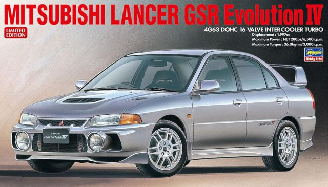 20726 Hasegawa Автомобиль Mitsubishi Lancer GSR Evolution IV 1/24
