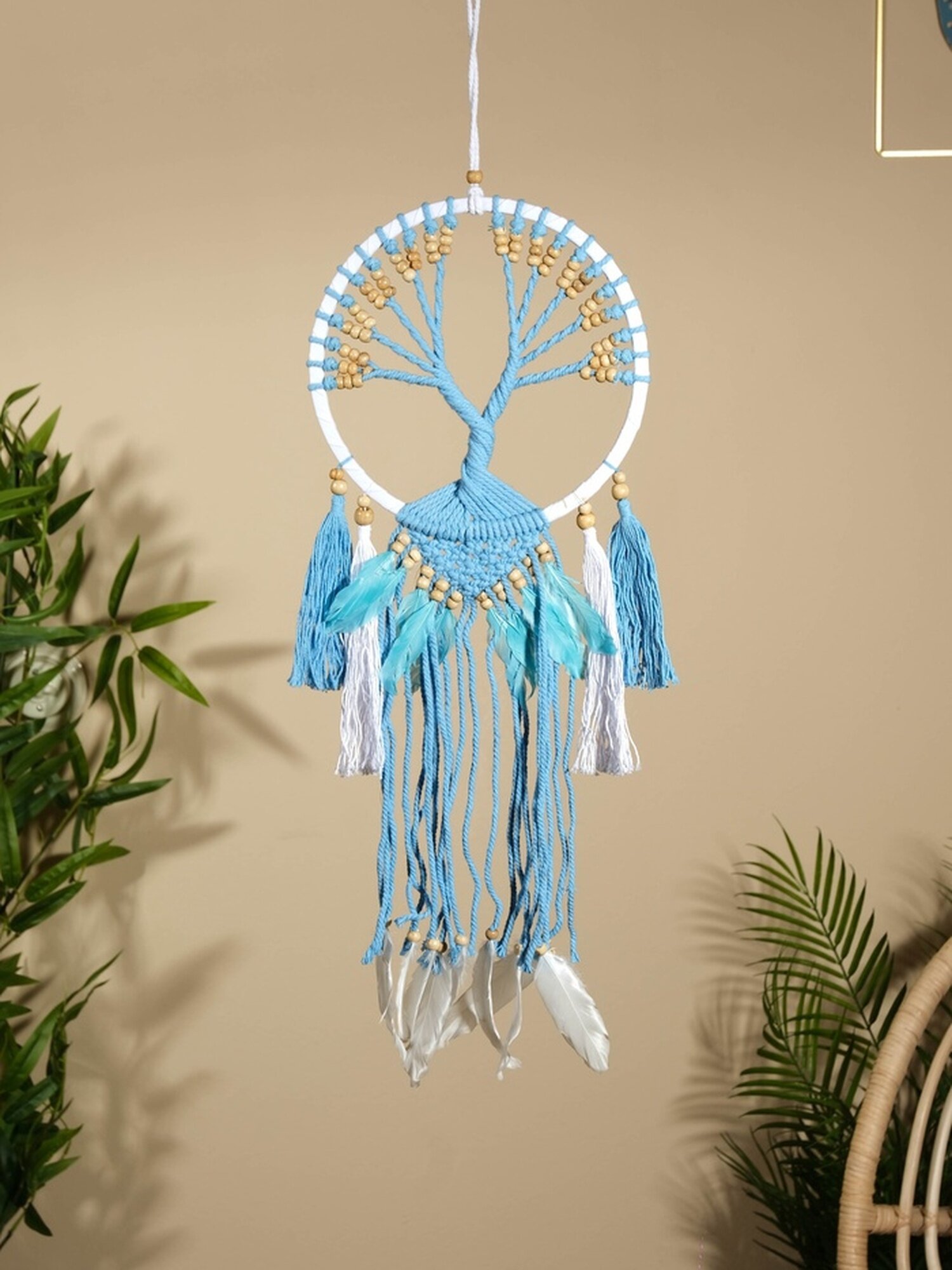 Ловец снов Сима-ленд "Голубое дерево", белый/голубой, 22x60 см