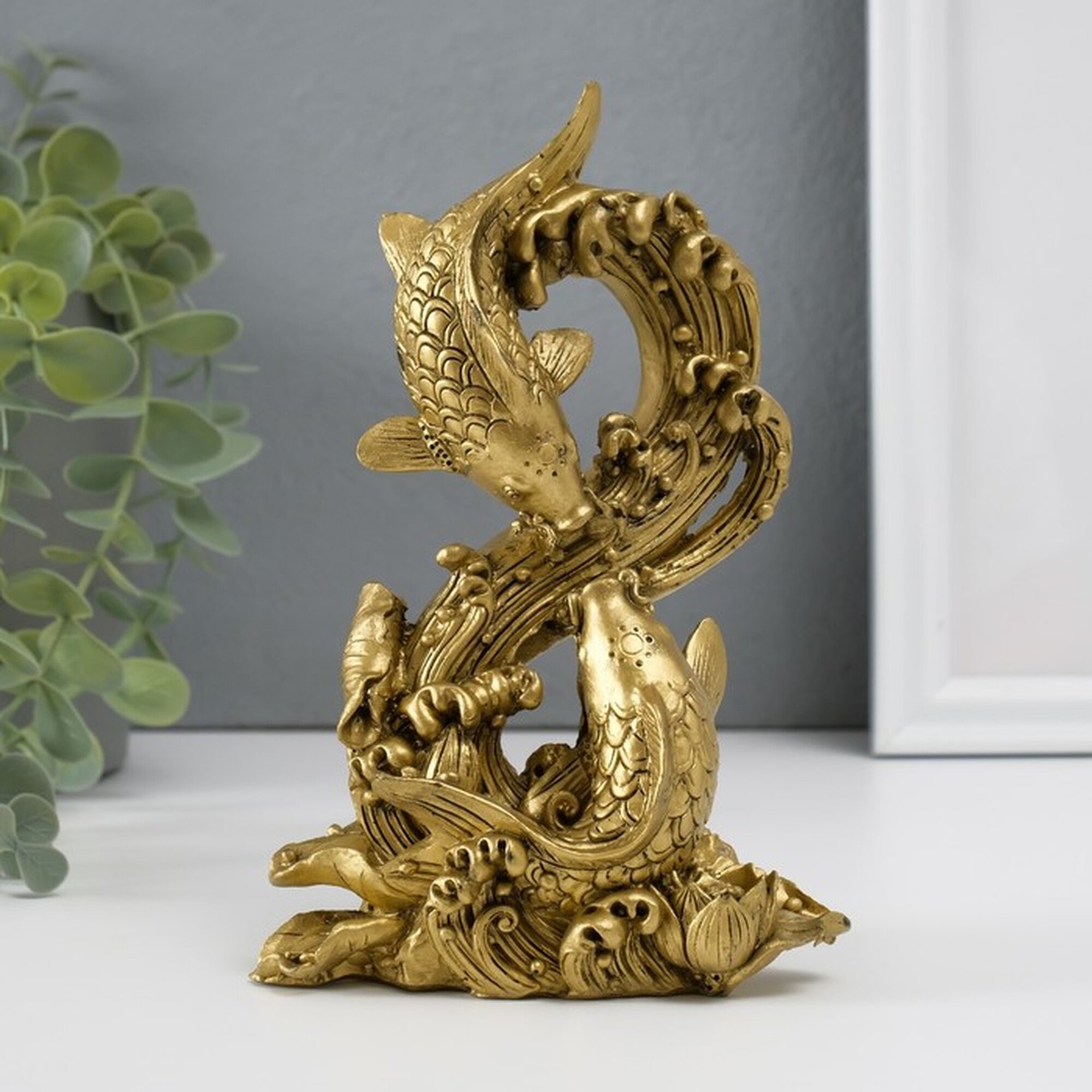 Нэцкэ бронза "Карпы"15 х 6,5 х 5 см