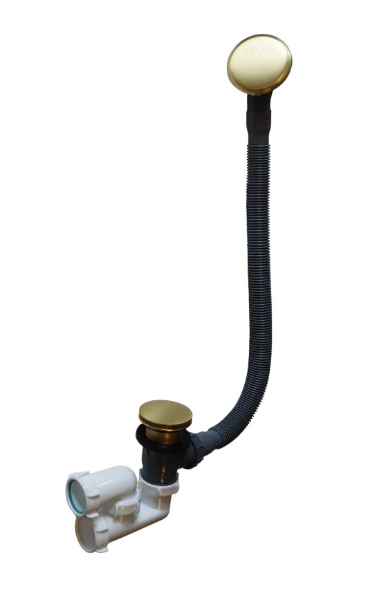 Слив-перелив для ванны Radomir 2-19-8-0-9-000 50 мм, клик-клак, матовое золото, с сифоном