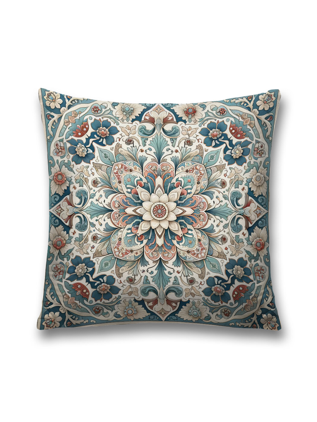 Наволочка декоративная на молнии, чехол на подушку "Цветочный ковер" 45х45 см, JoyArty