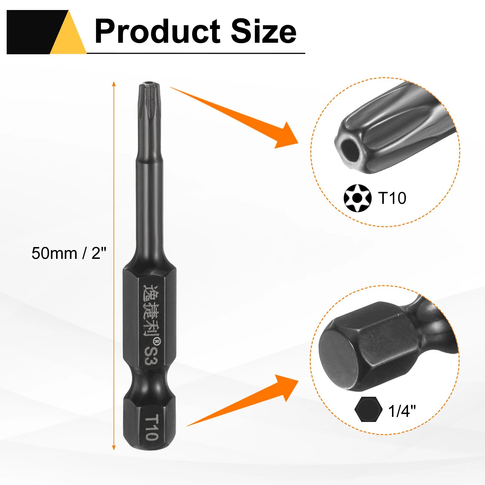 T7 T8 T9 T10 T15 T20 T25 T27 T30 T40 Бита отвертки Torx с шестигранным хвостовиком 1/4 дюйма, 50 мм, магнитные биты с защитой от несанкционированного доступа, звезды, шестигранные отвертки