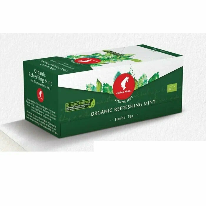 Чай травяной Julius Meinl "Refreshing Mint Bio", травяной, мята, в пакетиках 25шт.