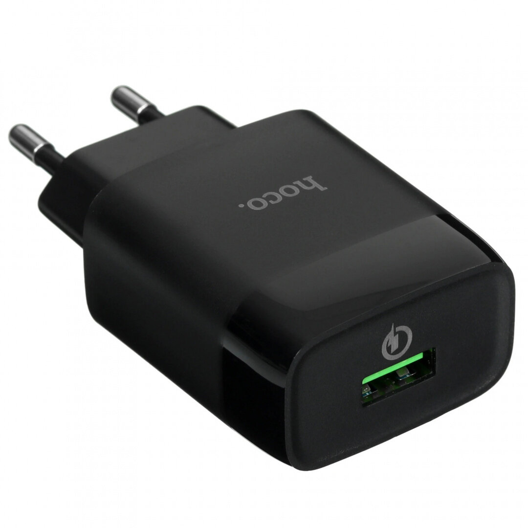 Сетевая зарядка USB Hoco C72Q Glorious, 3A 18W QC3.0, черный