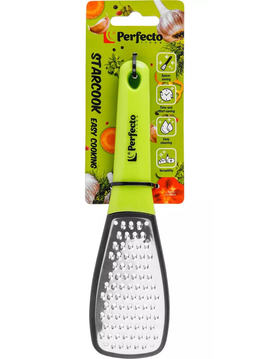 Терка для овощей и других продуктов с нескользящей ручкой и петлей для подвешивания PERFECTO LINEA (21-195522)