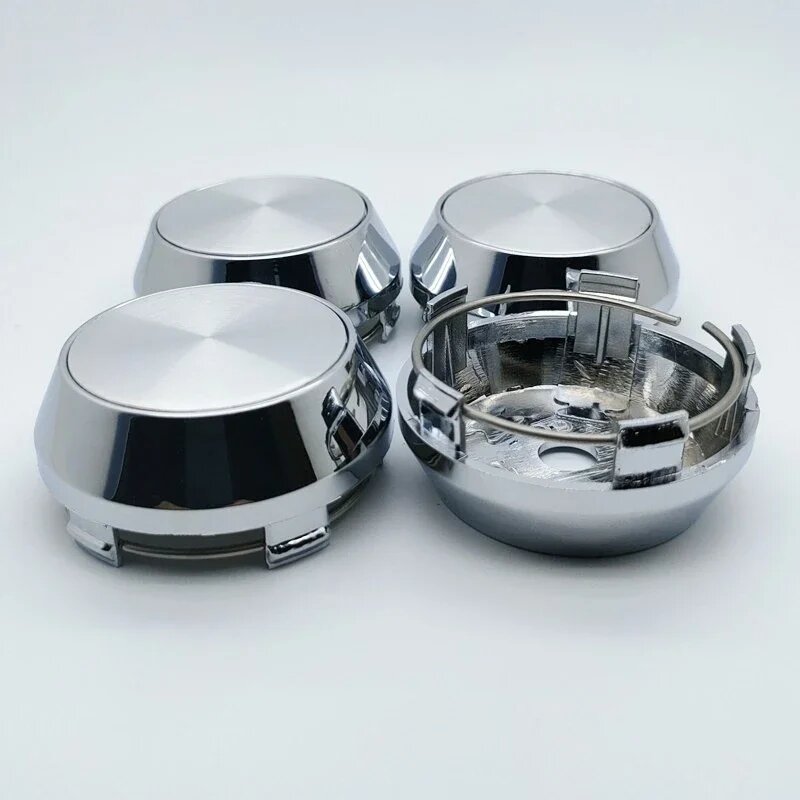 4 шт, 64 мм, 65 мм, центральные колпаки для колес автомобиля с углеродным волокном, 45 мм, эмблема, логотип, колпаки для ступиц, аксессуары для Audi SEAT VW Golf Skoda, Silver Cap Silver, 4pcs 64mm High Cap