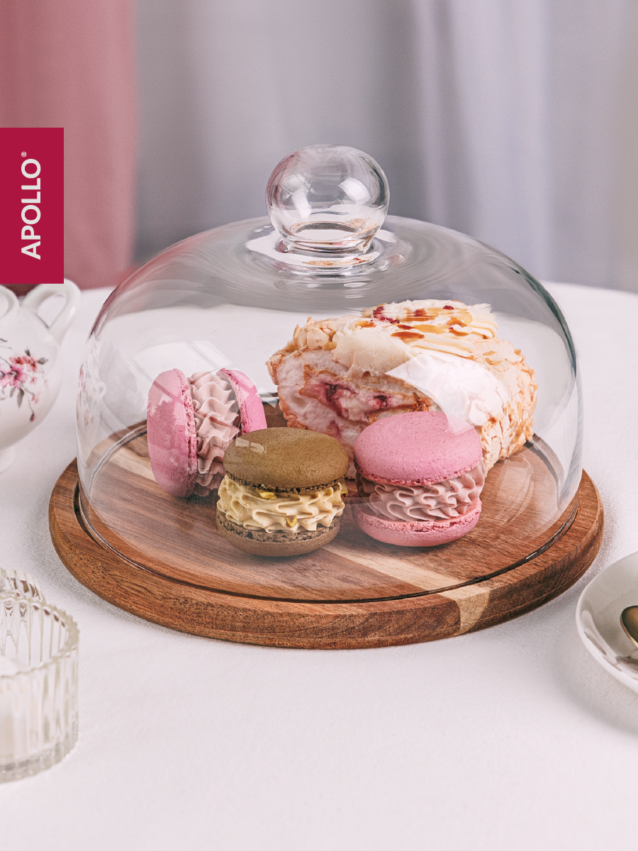 Блюдо сервировочное для закусок Apollo, тортница с крышкой, акация