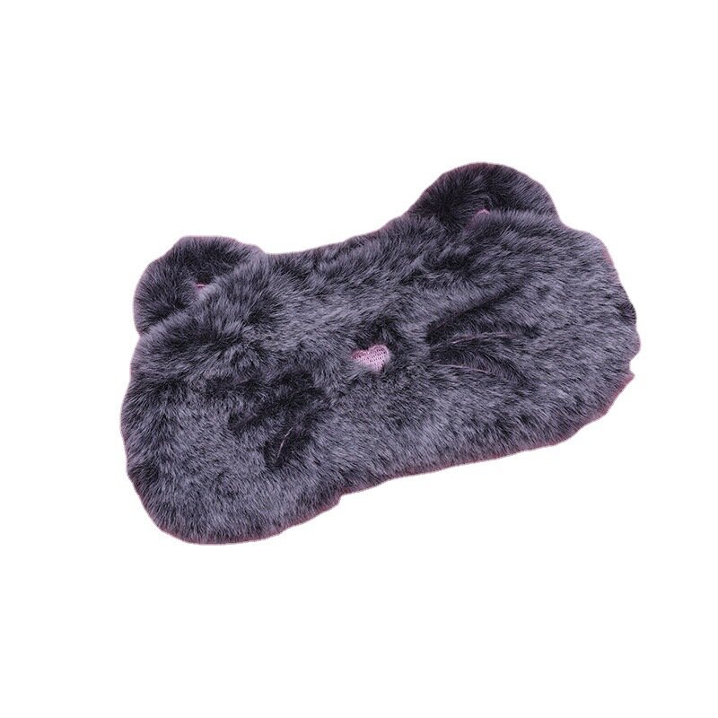 Маска для сна с плюшевой кошечкой для детей и взрослых. Милая мультяшная маска для сна с пушистыми ушками. Мягкая повязка для сна. Удобный козырек для сна. Дорожная повязка на глаза.