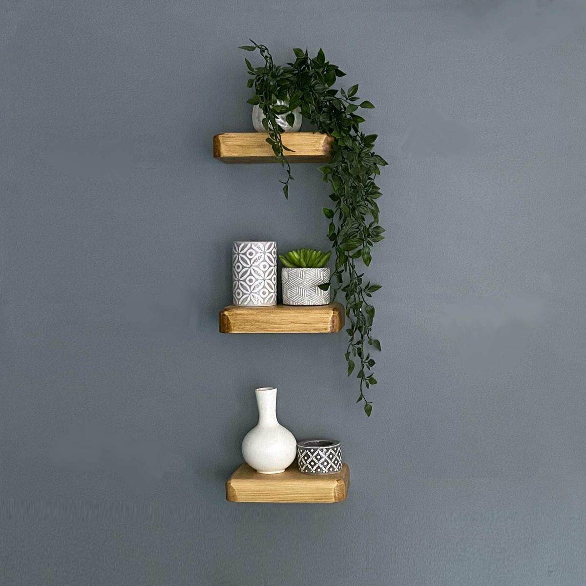 Полки Roark декоративные, для гостиной/спальни, из массива бука, цвет бук, 18x18 см 3 шт