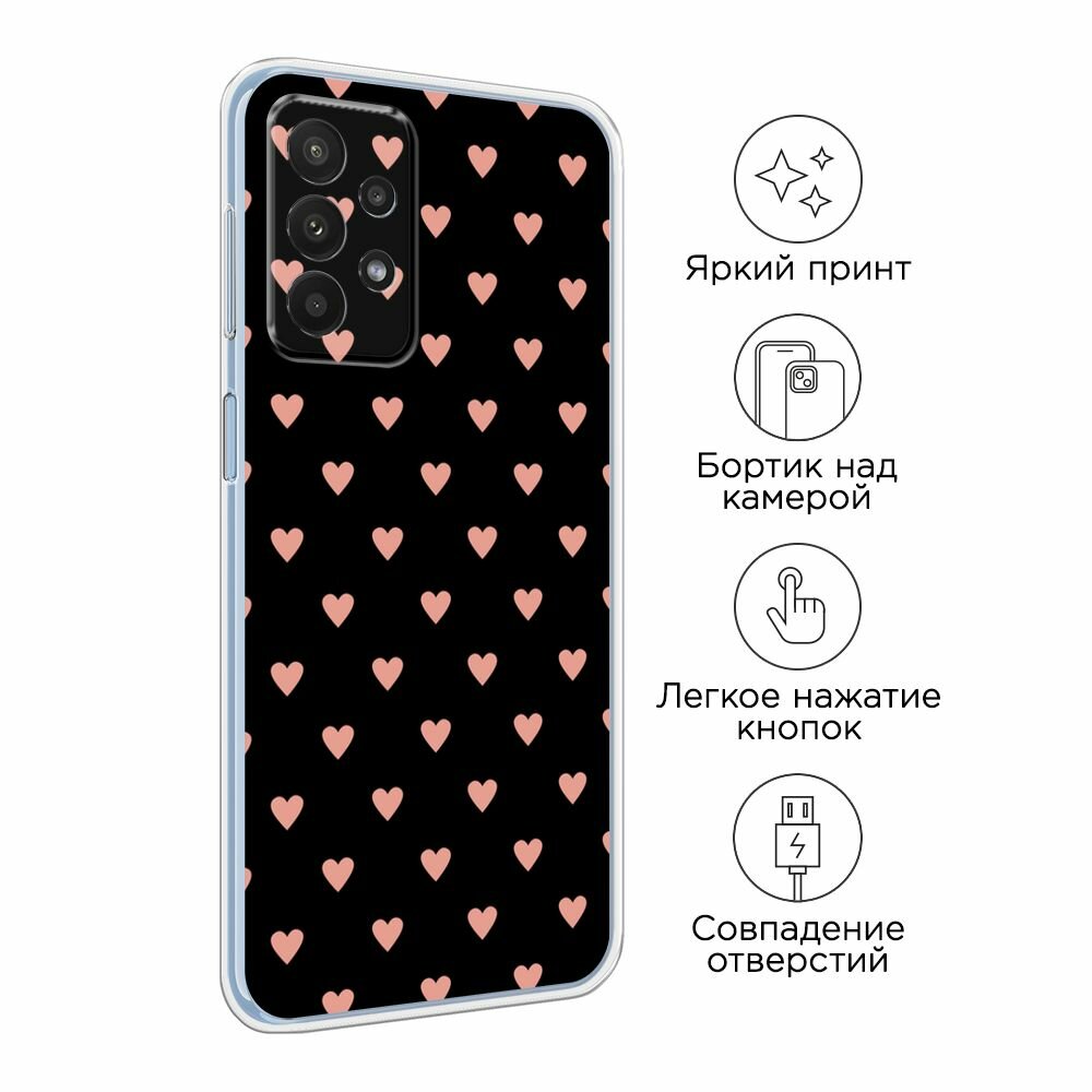 Чехол на Samsung Galaxy A23 / Самсунг Галакси А23 с принтом "Розовые сердечки" — фото 1