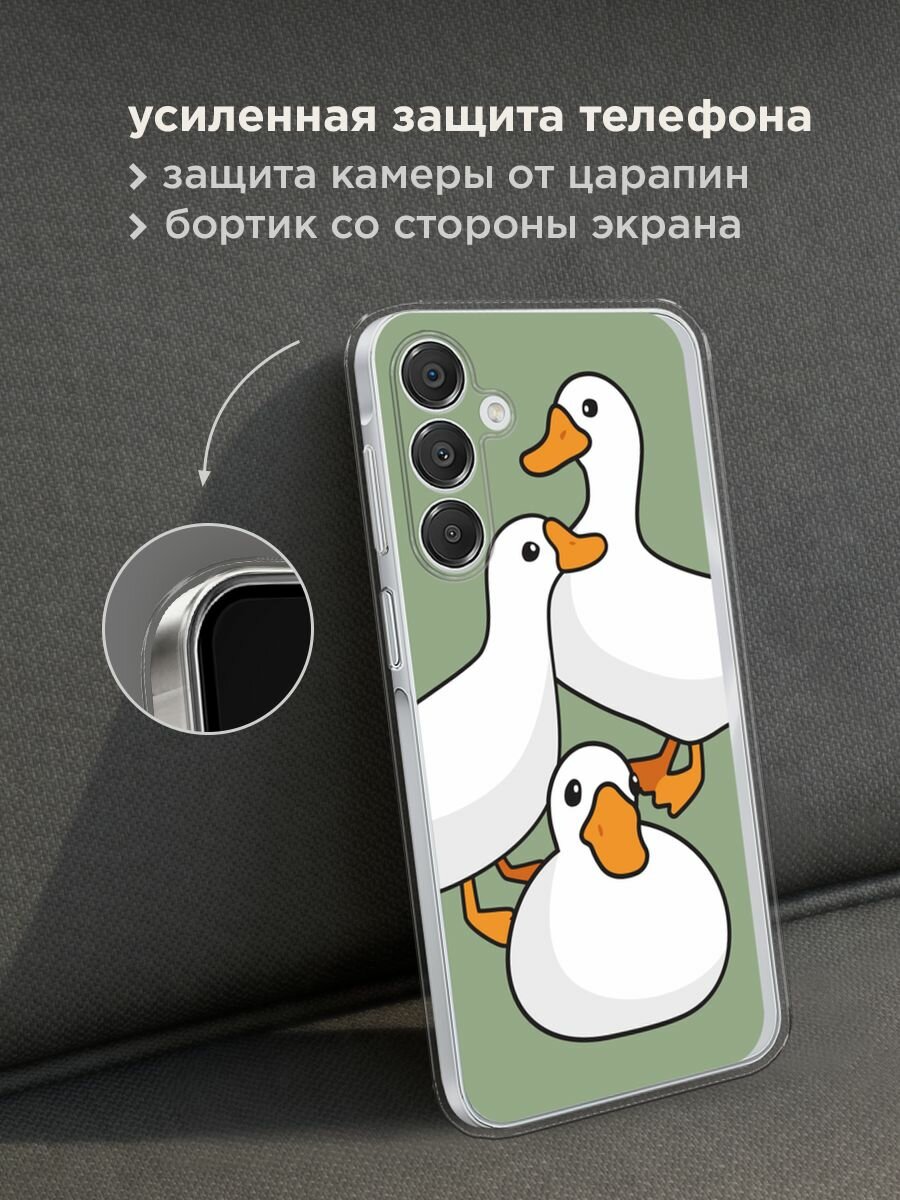 Чехол на Samsung Galaxy A16 / Самсунг А16 с принтом "Утиное трио" — фото 1
