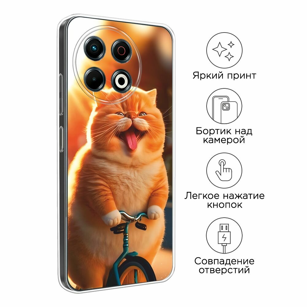 Чехол на Tecno Spark 30 Pro / Текно Спарк 30 Про с принтом "Кот на велике" — фото 1