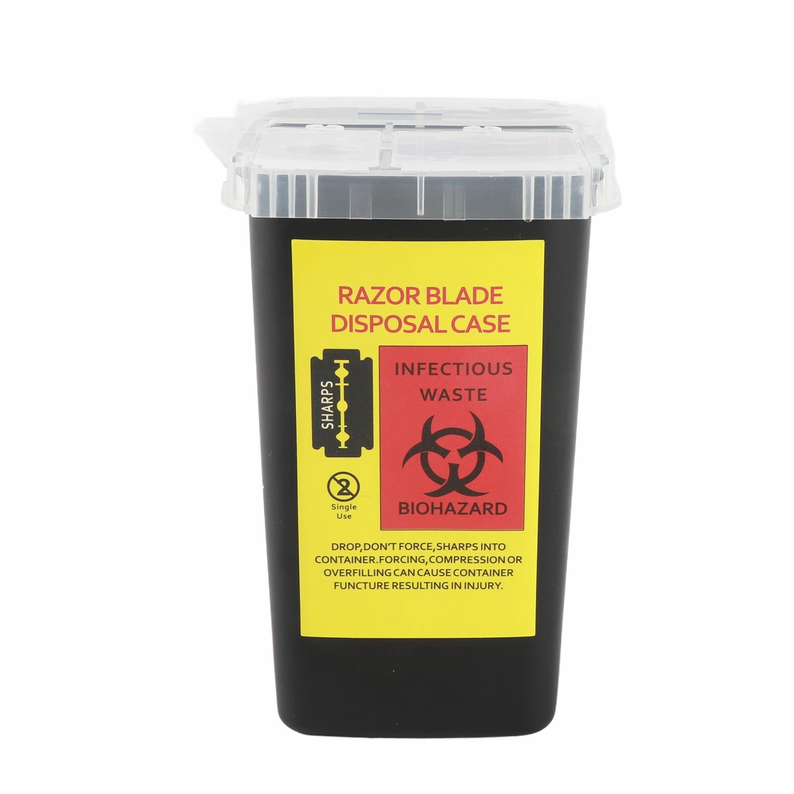 Контейнер для утилизации лезвий для парикмахерских и салонов красоты, контейнер для сбора лезвий для бритвенных ножей, компактный и прочный, черный дизайн
