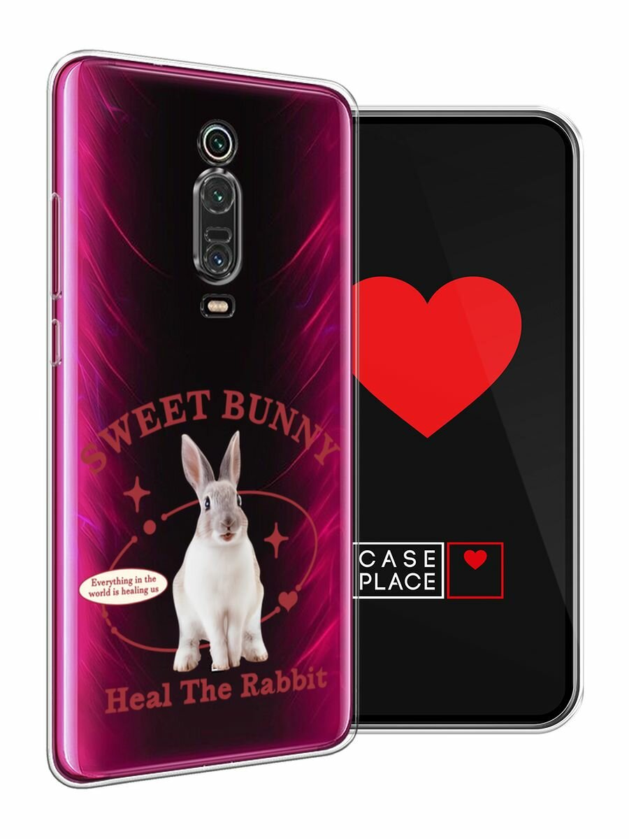 Чехол на Xiaomi Redmi K20/K20 Pro/Mi 9T/9T Pro / Сяоми Редми К20/K20 Pro/Mi 9T с принтом "Heal the rabbit", прозрачный — фото 1
