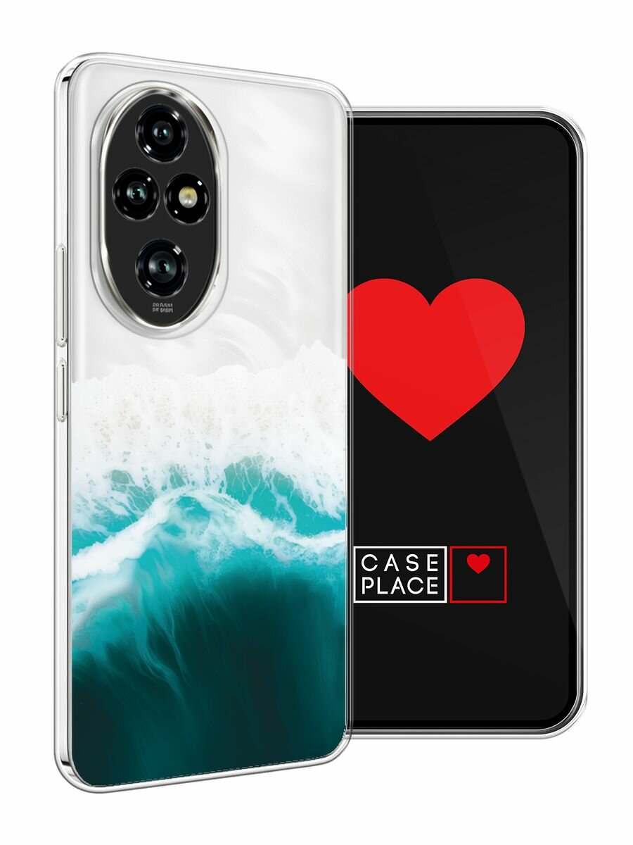 Чехол на Honor 200 Pro / Хонор 200 Про с принтом "Большая волна", прозрачный — фото 1