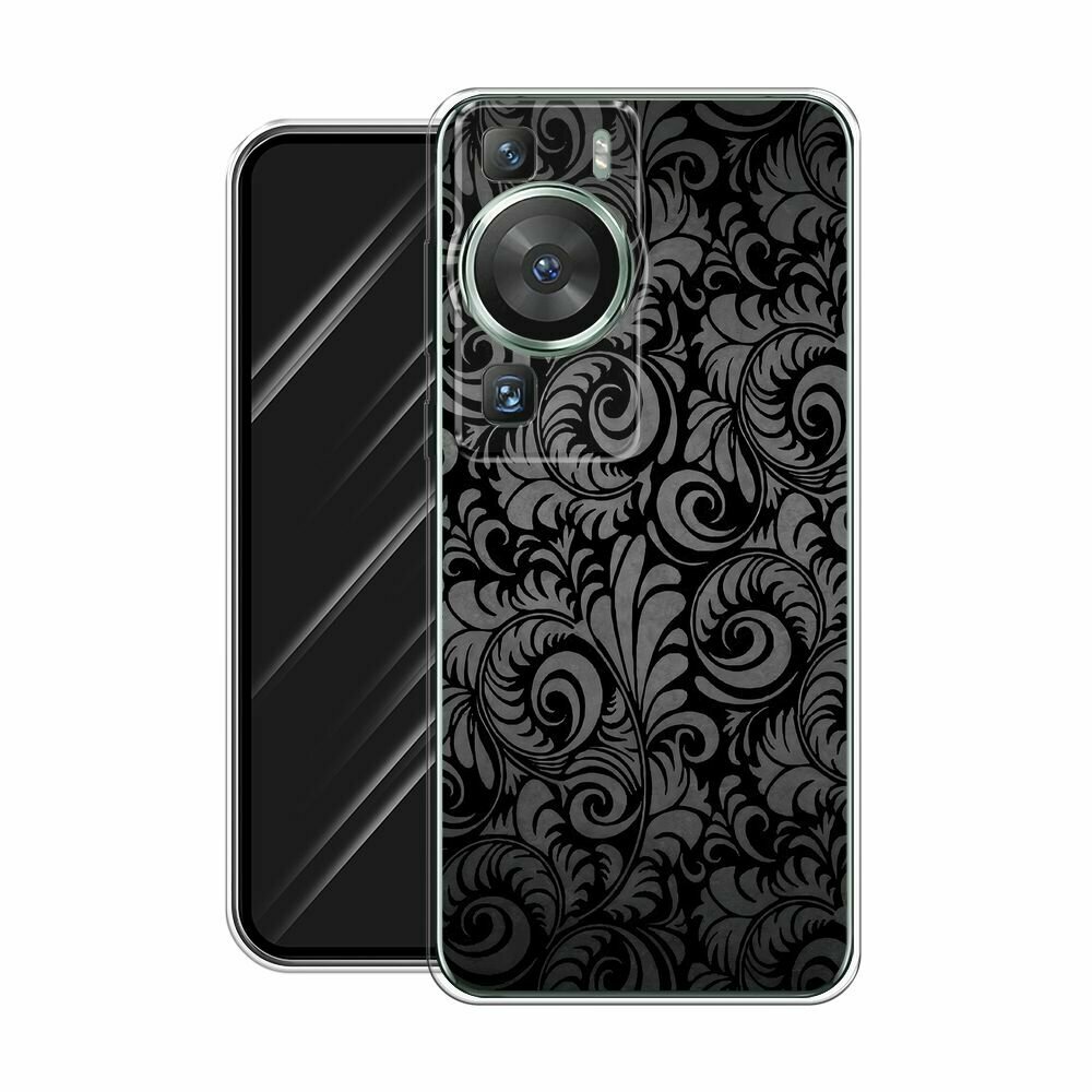 Чехол на Huawei P60/P60 Pro / Хуавей P60/P60 Про с принтом "Чёрный узор" — фото 1