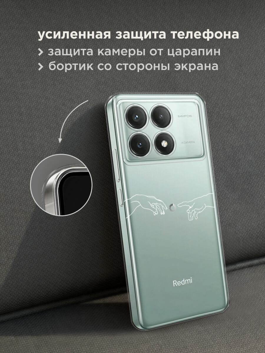 Чехол на Xiaomi Poco X6 PRO 5G / Поко X6 Про 5G с принтом "Загрузка творения", прозрачный — фото 1