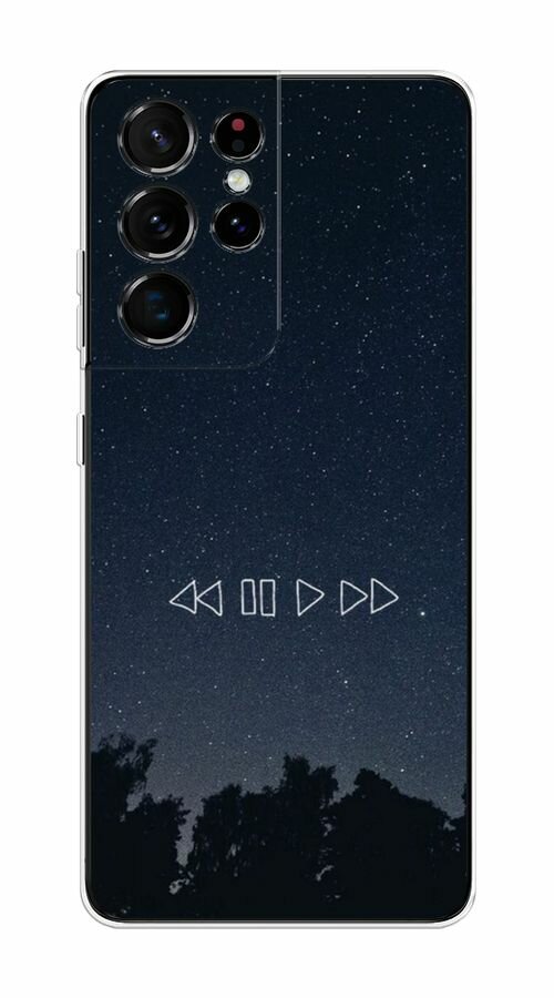 Чехол на Samsung Galaxy S21 Ultra / Самсунг Галакси S21 Ультра с принтом "Космическая музыка"