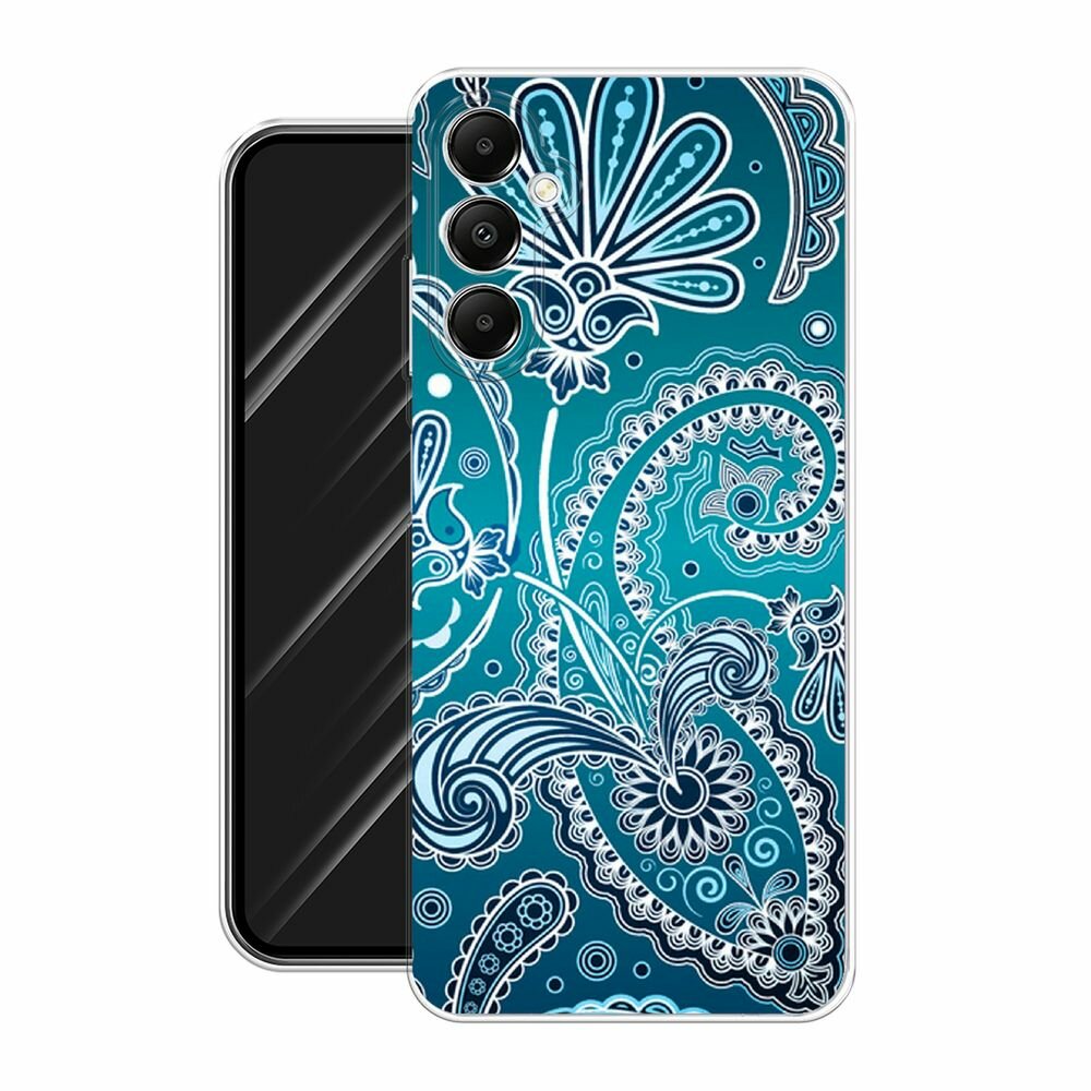 Чехол на Samsung Galaxy A05s / Самсунг Галакси A05s с принтом "Узоры на синем" — фото 1