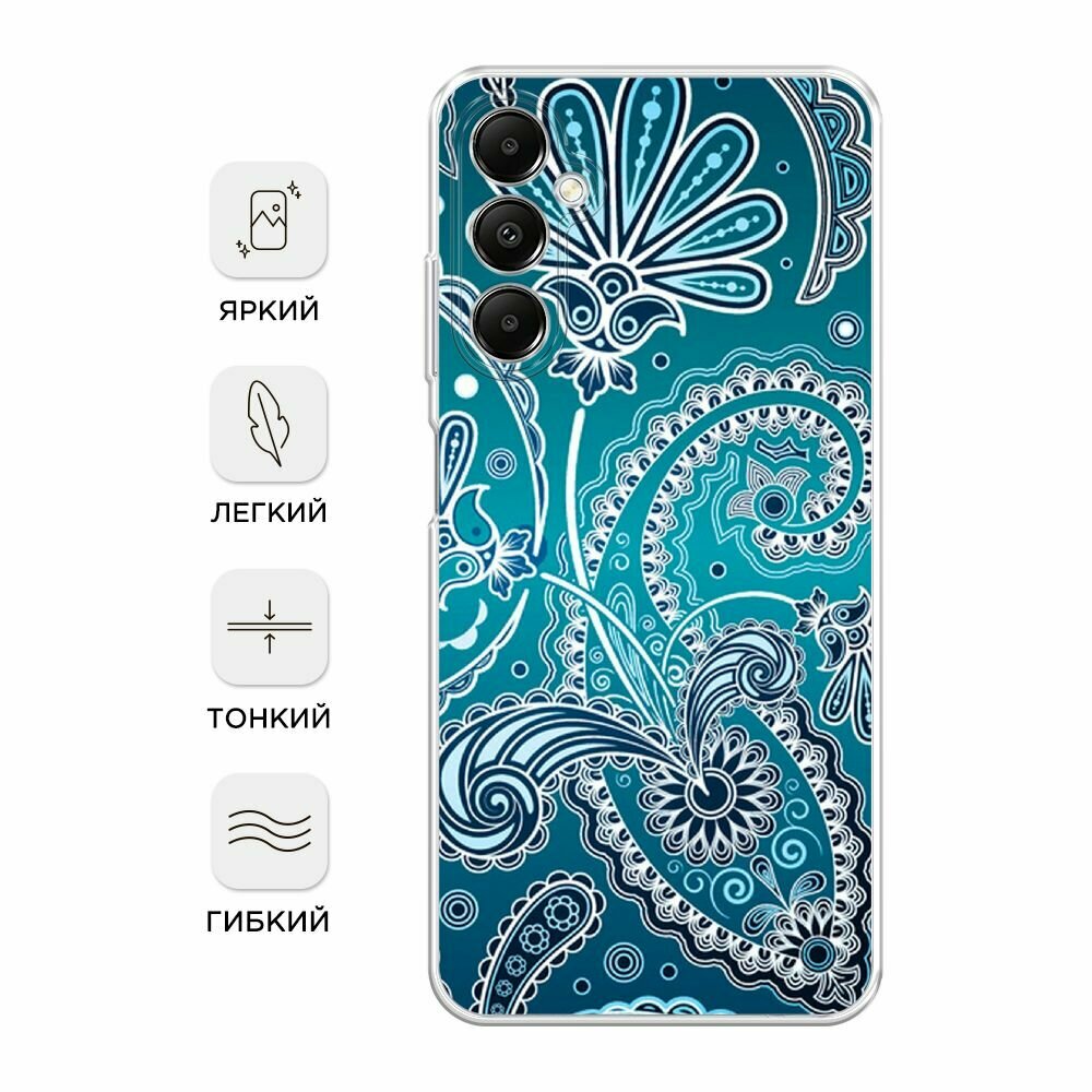 Чехол на Samsung Galaxy A05s / Самсунг Галакси A05s с принтом "Узоры на синем" — фото 1