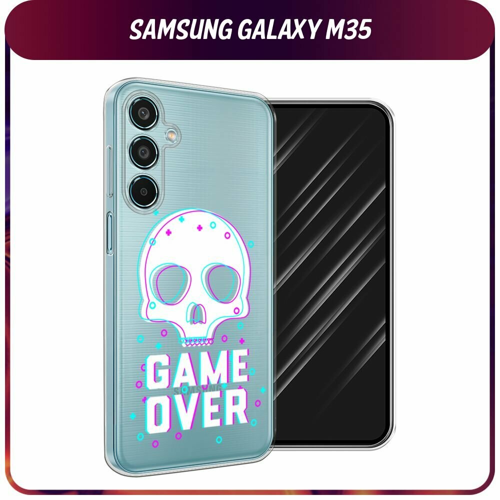 Чехол на Samsung Galaxy M35 / Самсунг Галакси M35 с принтом Череп Game Over, прозрачный