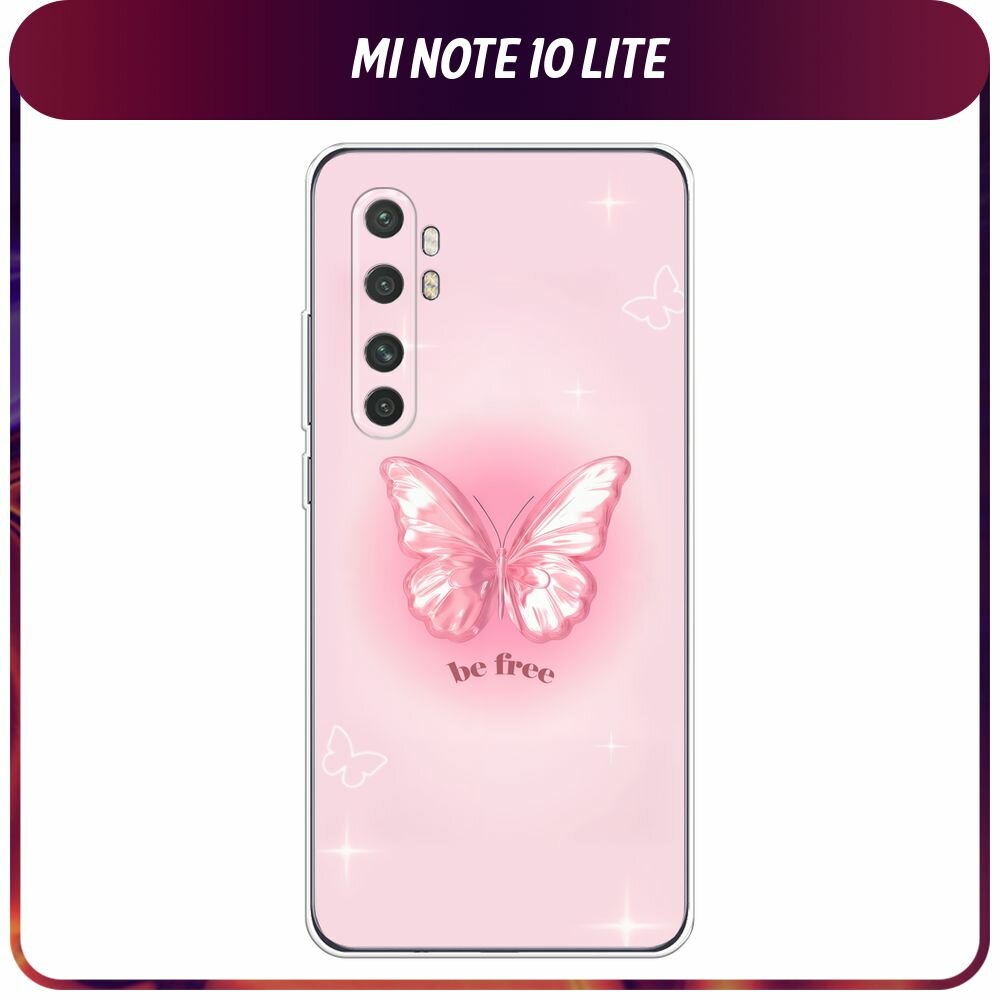Чехол на Xiaomi Mi Note 10 lite / Сяоми Ми Нот 10 лайт с принтом "Be free butterfly 1"
