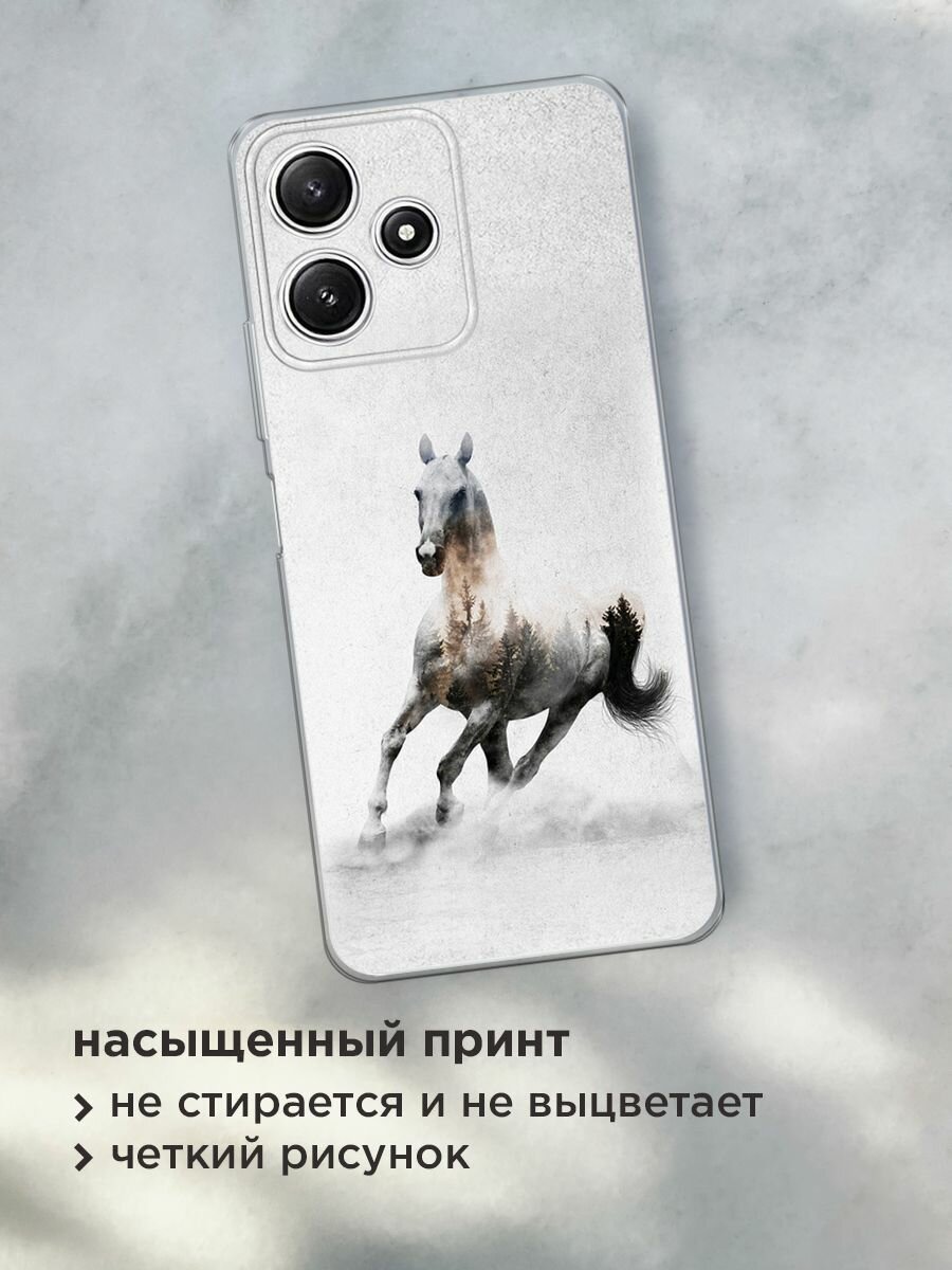 Чехол на Xiaomi Redmi 12 / Сяоми Редми 12 с принтом "Лошадь лес" — фото 1