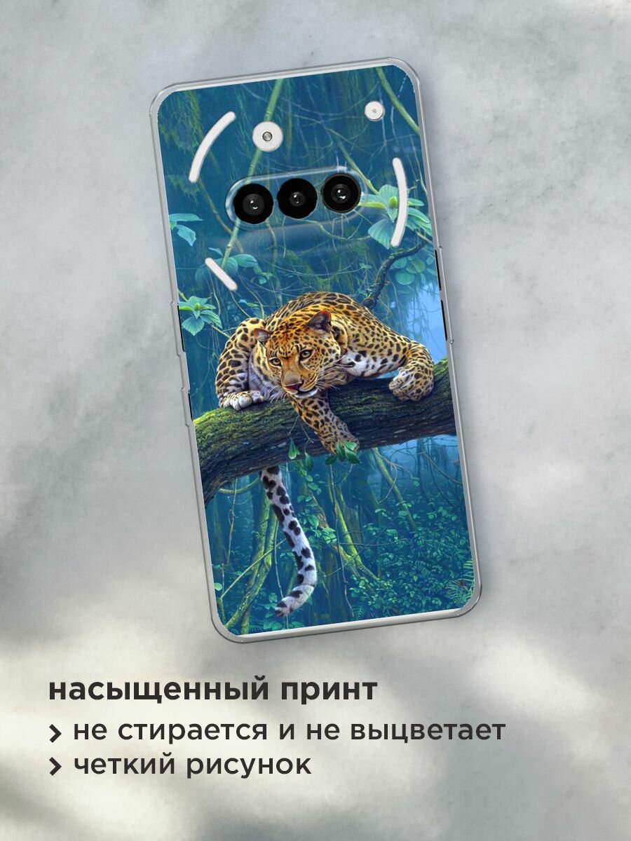 Чехол на Nothing Phone 3a / Нотинг Фон 3а с принтом "Леопард охотник" — фото 1