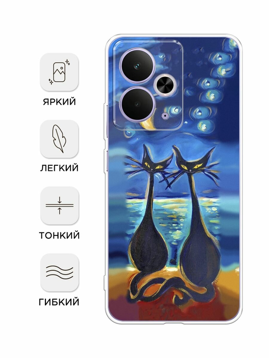 Чехол на Realme 14T / Реалми 14Т с принтом "Влюбленные котики 7" — фото 1
