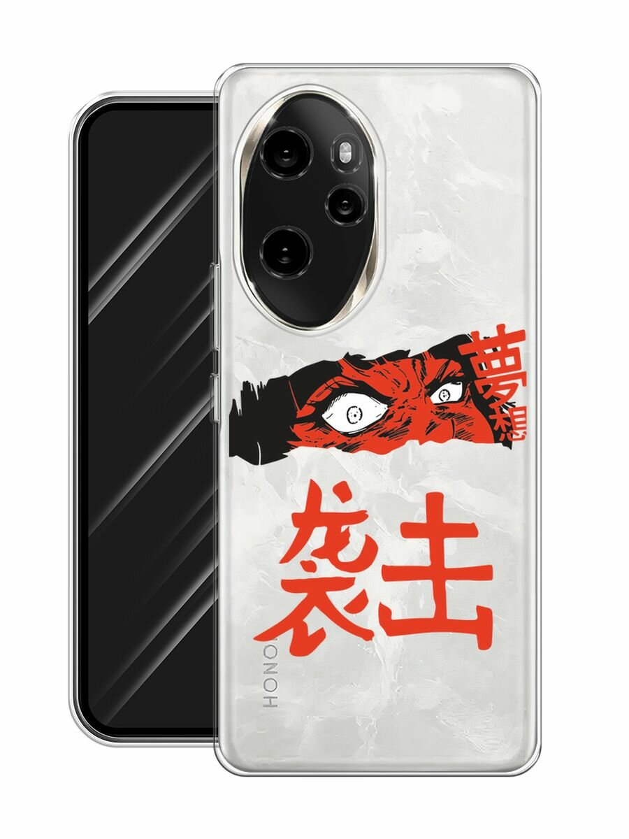 Чехол на Honor 100 Pro / Хонор 100 Про с принтом "Anime attack", прозрачный — фото 1