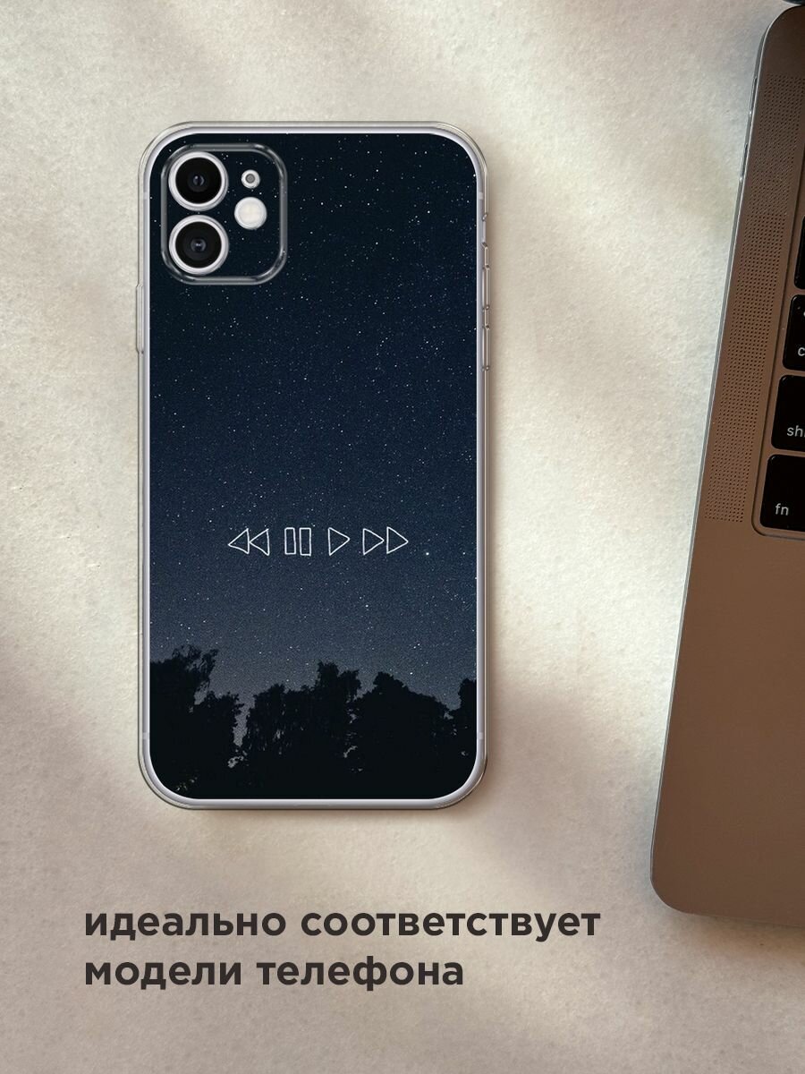 Чехол на Apple iPhone 11 / Айфон 11 с принтом "Космическая музыка" — фото 1